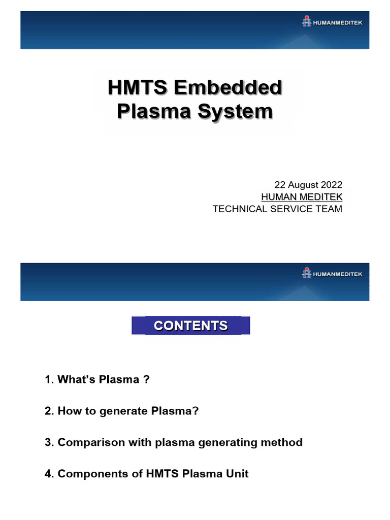 5 - HMTS Embedded Plasma System (142, 142D, 80E, 30E) | PDF | Plasma ...