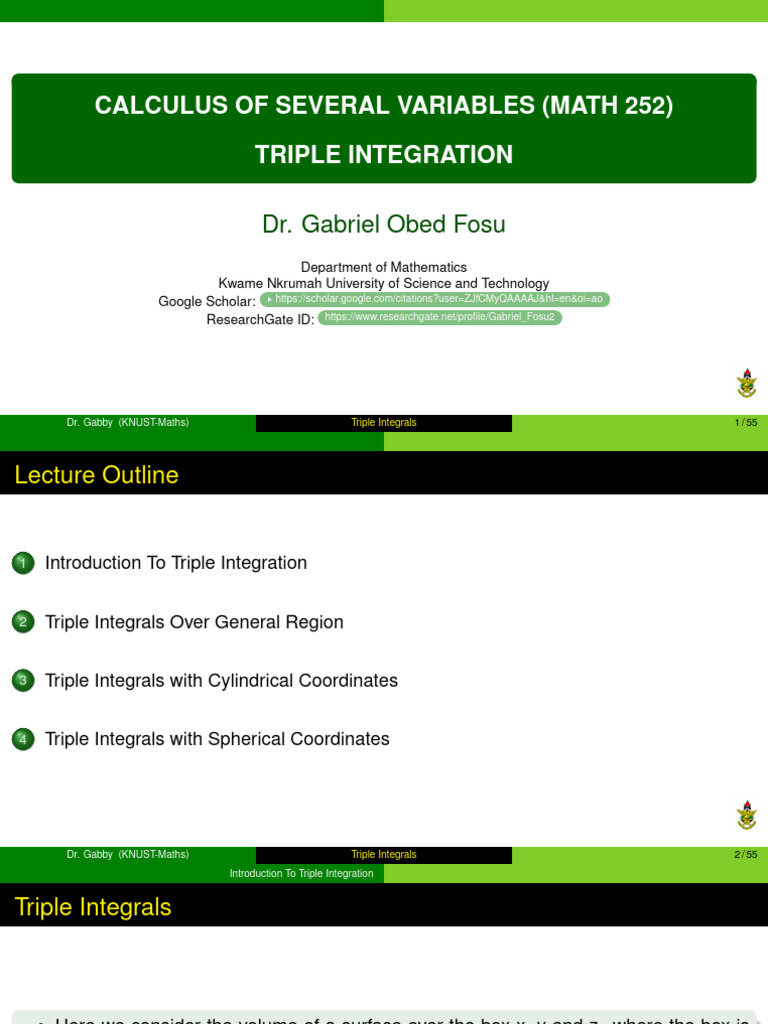 Triple Integrals | PDF | Coordinate System | Elementary Mathematics