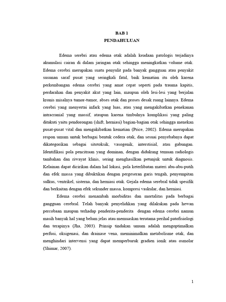 Edema Cerebri: Penyebab dan Gejala | PDF