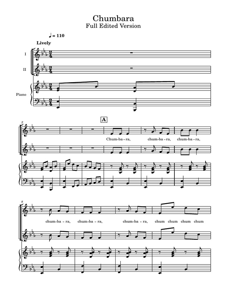 Chumbara Score - Full Edited Version | PDF | Musical Compositions ...