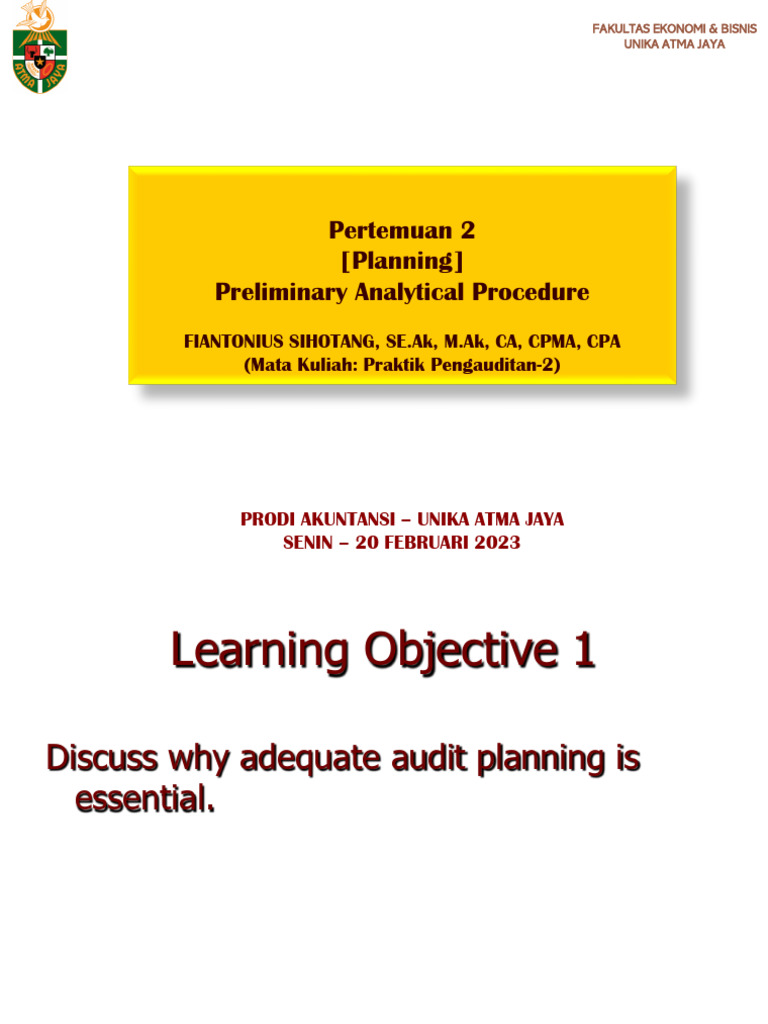 (Week 2) Preliminary Analytical Procedure | PDF | Audit | Revenue