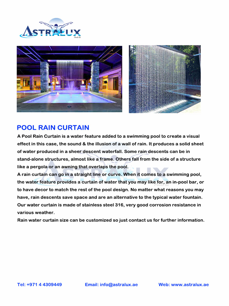10 Pool Rain Curtain Astralux | PDF