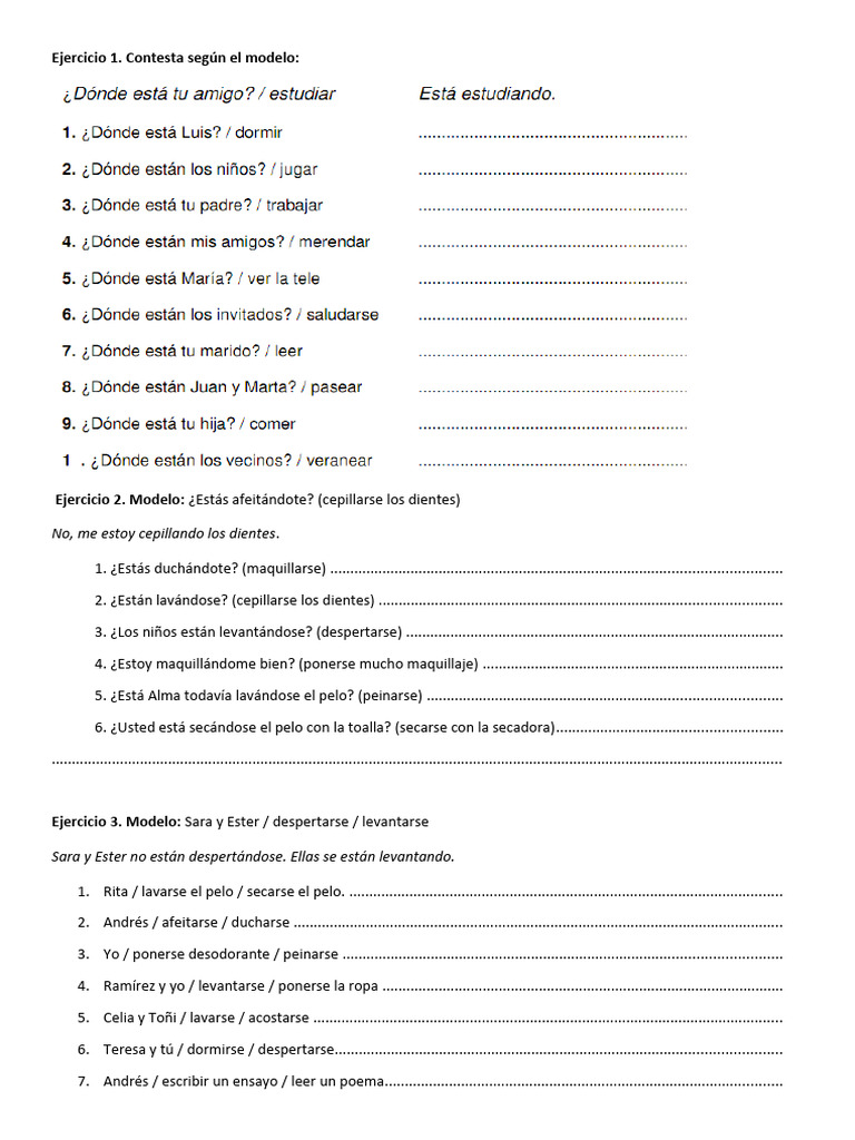 Tema 12b. Gerundio (Ejercicios) | PDF