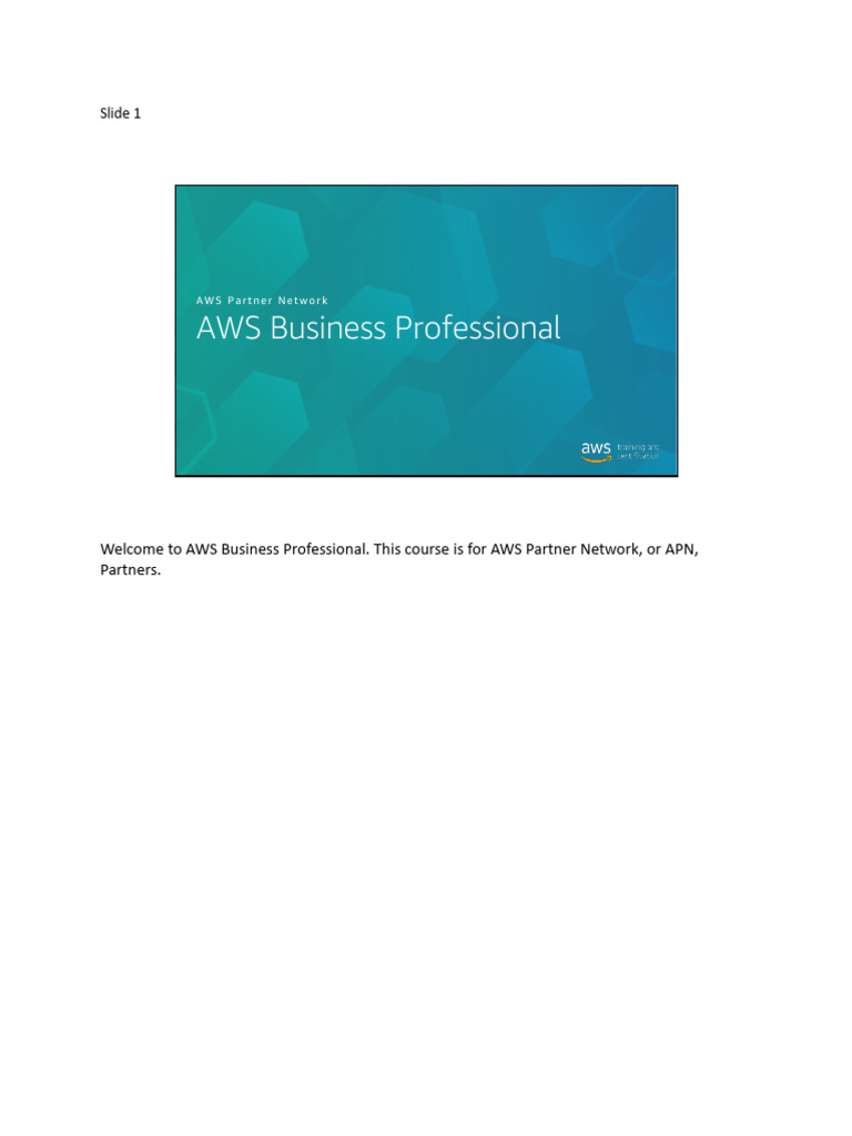 Business Pro - Participant Guide | PDF | Cloud Computing | Amazon Web Services