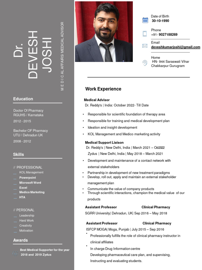 Devesh CV - MSL | PDF | Pharmacy | Public Services
