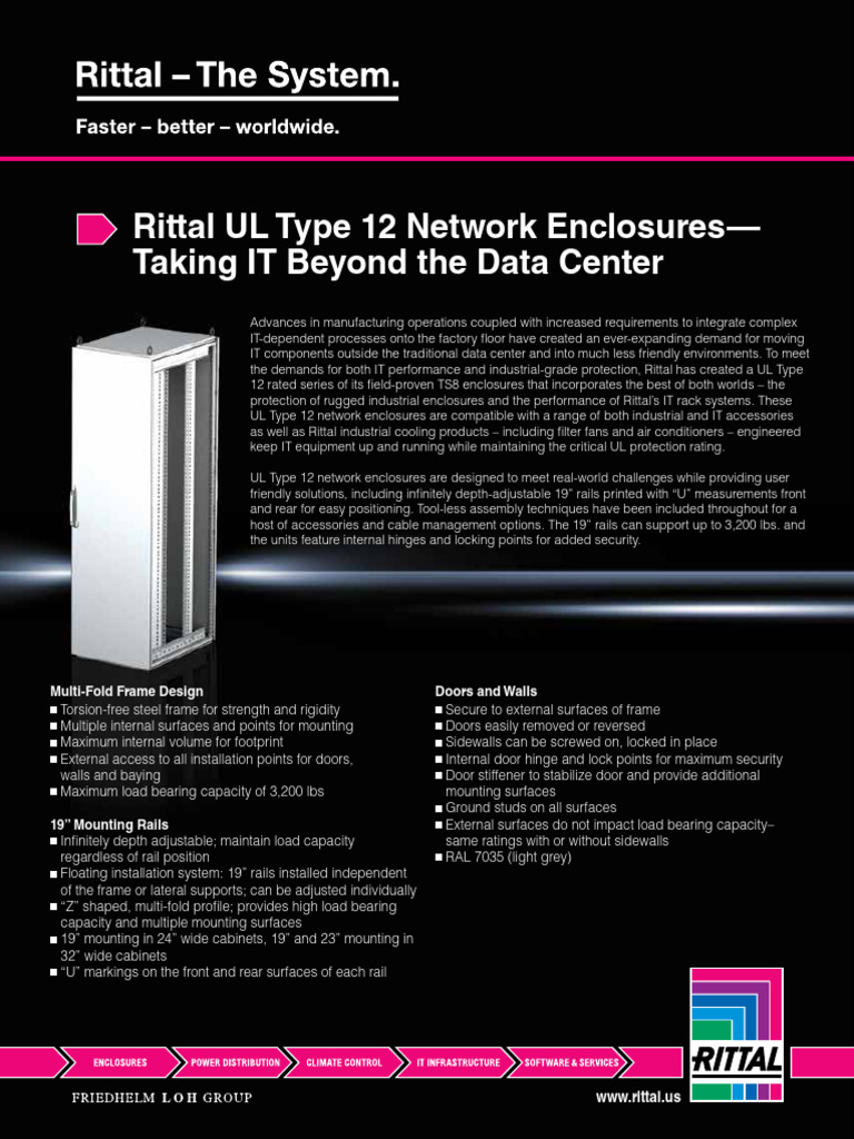 Rittal Sales Sheet UL Type 12 Network Enclosures 5 3051 | Download Free ...