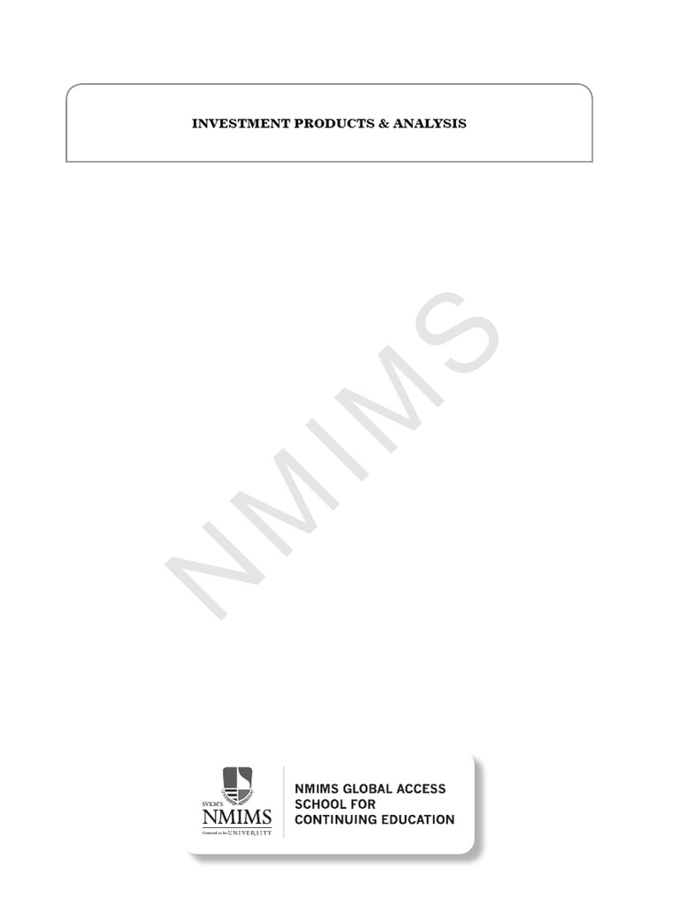 Nmims: Investment Products & Analysis | PDF | Bonds (Finance) | Stocks