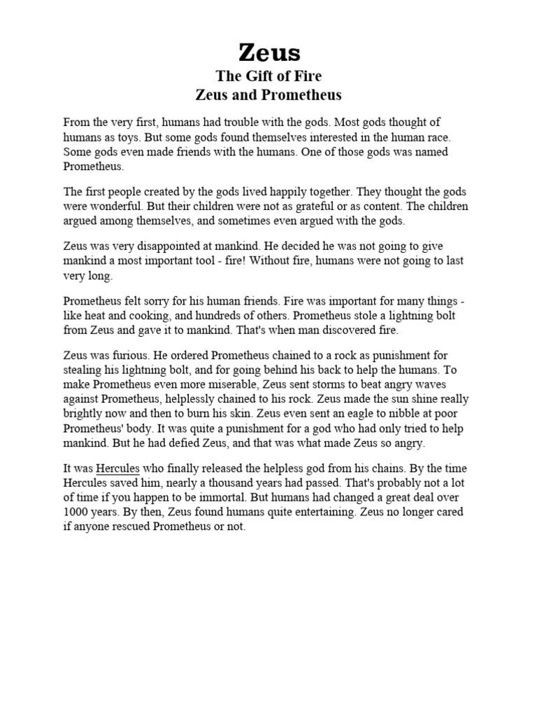 Mythology Packet and Questions | PDF | Hades | Prometheus