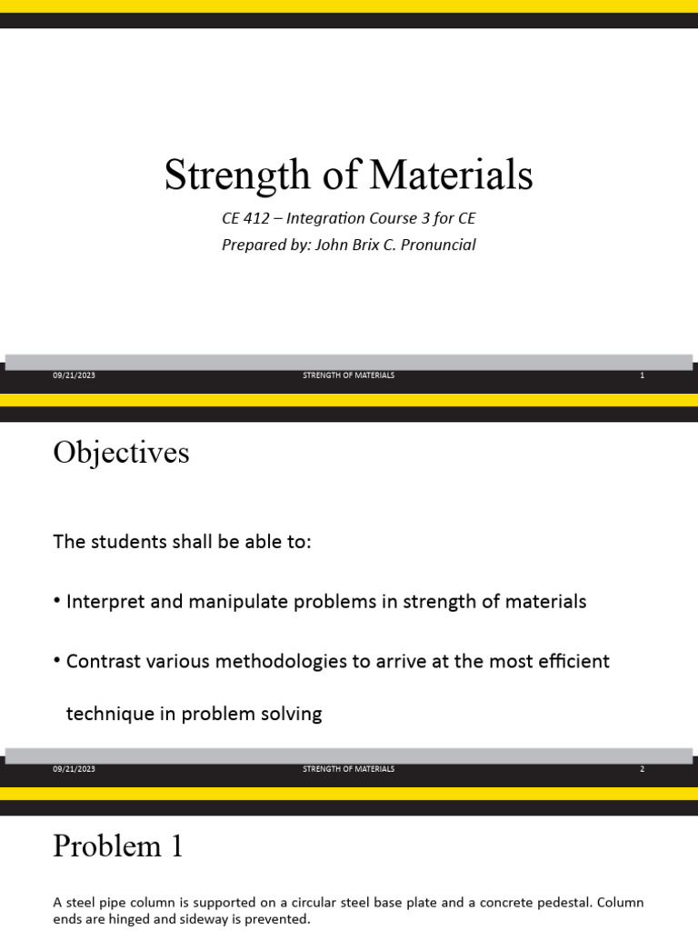 CE412 01 Strength of Materials Module Problems | PDF | Strength Of ...