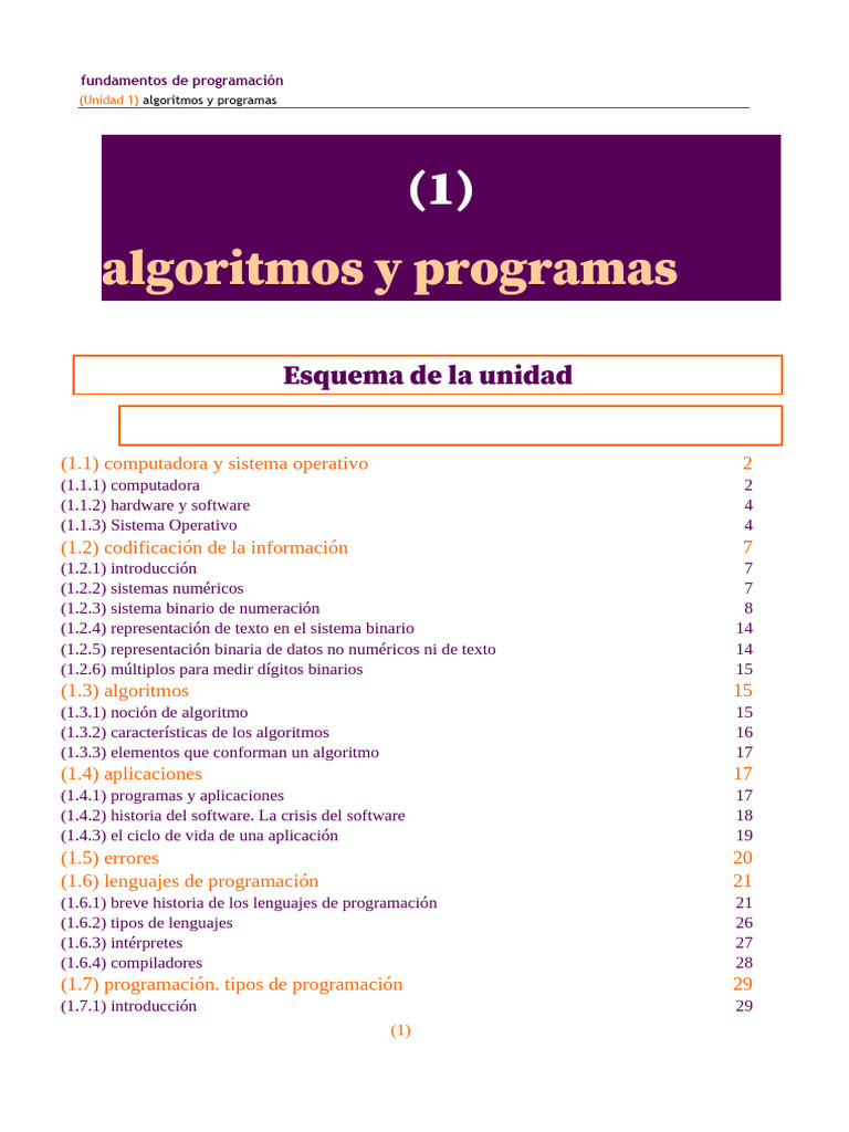 1.1 Algoritmos-Y-Programas | PDF | Hardware de la computadora | Programación