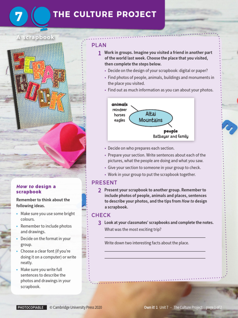 OWN IT 1_Culture_Project_Unit7 | PDF | Scrapbooking