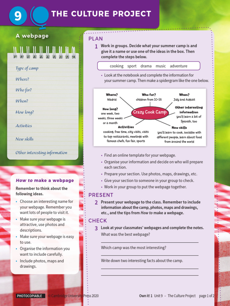 OWN IT 1_Culture_Project_Unit9 | PDF