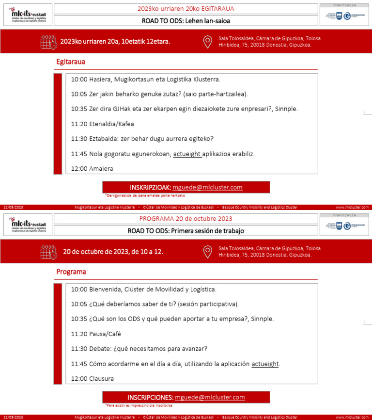 Programa - Jornada de Trabajo - Road To ODS 20/10/2023 | PDF | Sustentabilidad | Arte