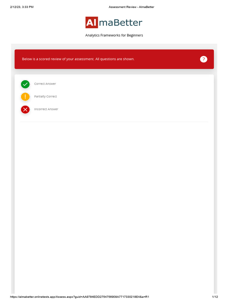 Assessment Review Analytics Frameworks For Beginners - AlmaBetter | PDF | Databases ...