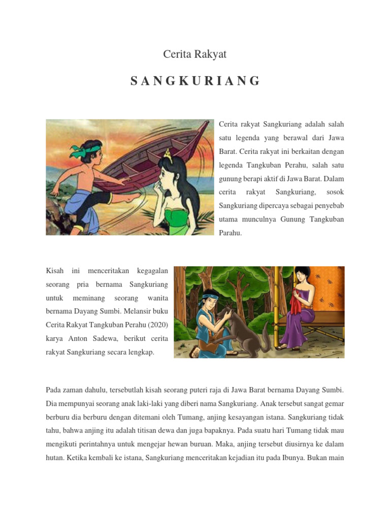 Legenda Rakyat Sangkuriang dan Tangkuban Perahu | PDF