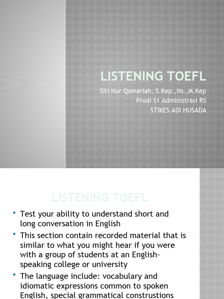 4568a-Strategy Listening TOEFL | PDF | Essays | Conversation
