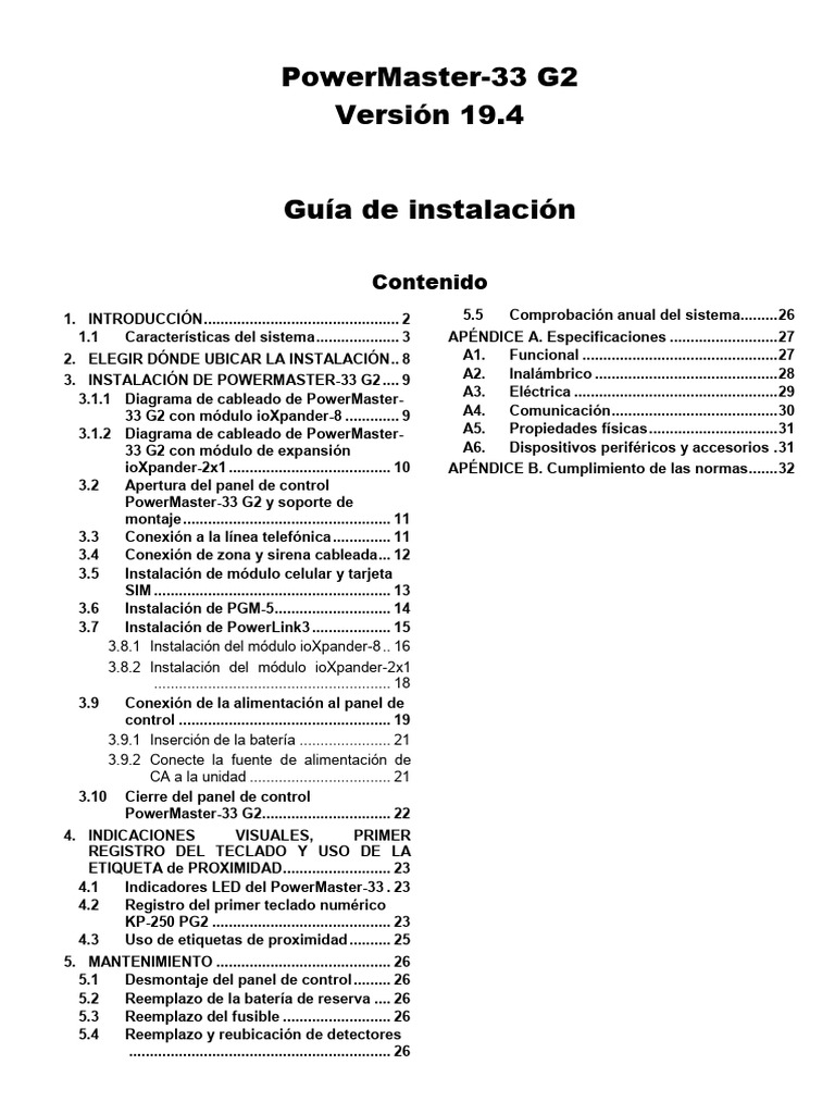 Powermaster 33 | PDF | Inalámbrico | Conector eléctrico