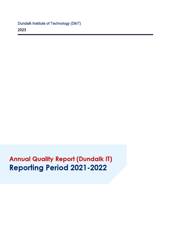 DkIT Annual Quality Report 2021-2022 | PDF | Quality Assurance | Governance