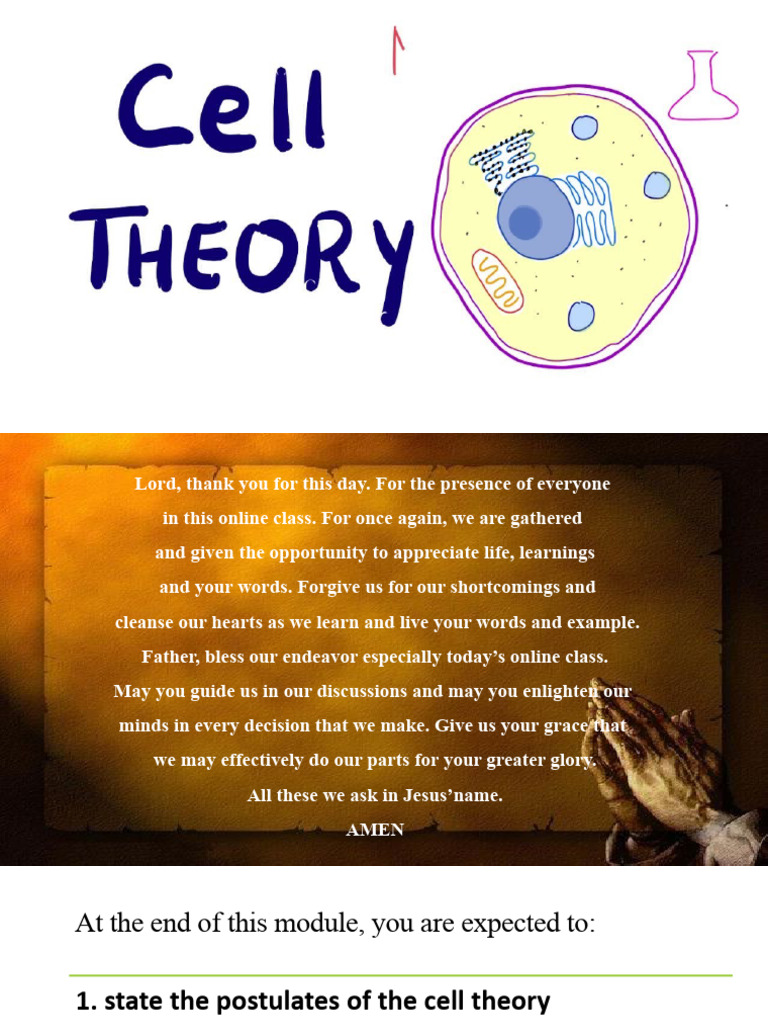 Module 1 Cell Theory | PDF | Cell (Biology) | Cell Biology