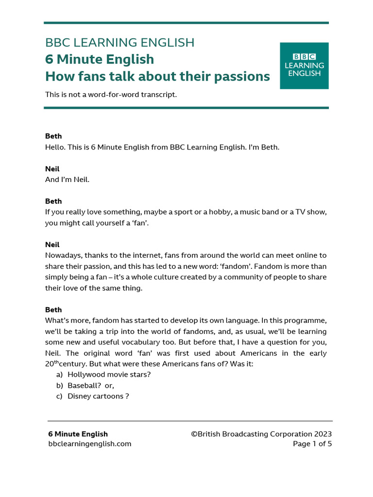 Understanding Fandom and Its Vocabulary | PDF