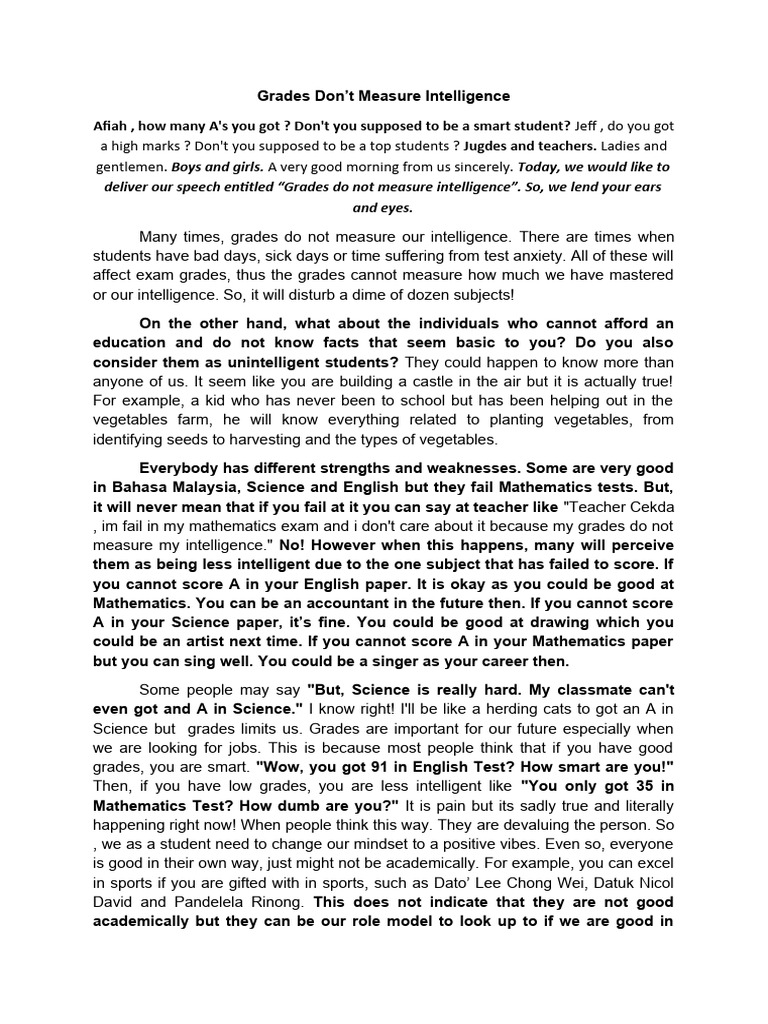 Public Speaking Script | PDF | Intelligence