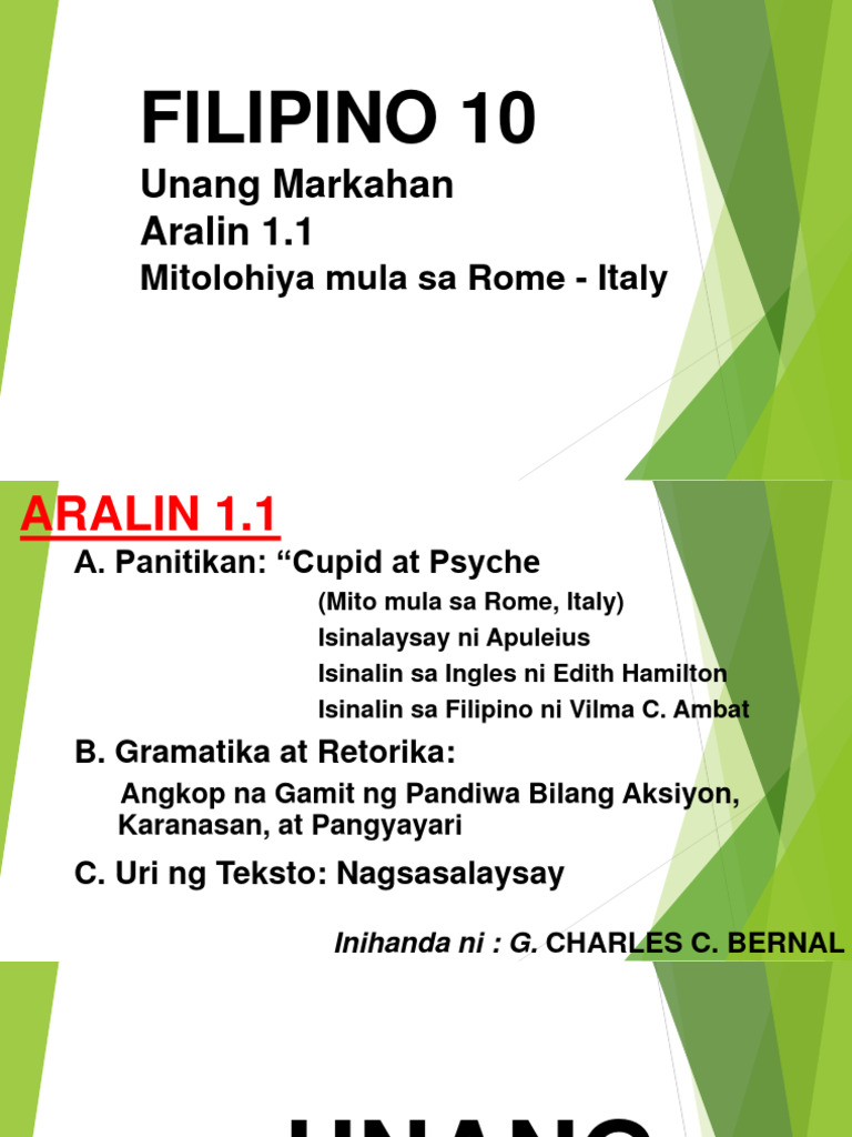 Filipino 10 - Aralin 1.1 | PDF