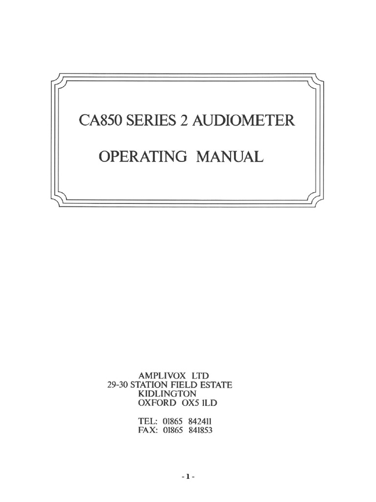 CA850 Series 2 Audiometer Manual | PDF | Computer Keyboard | Databases