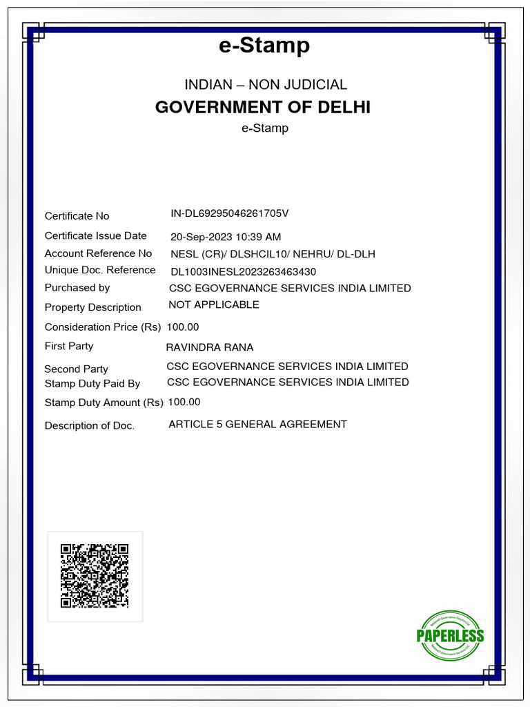 E-Stamp: Government of Delhi | PDF | Liquidation | Banks