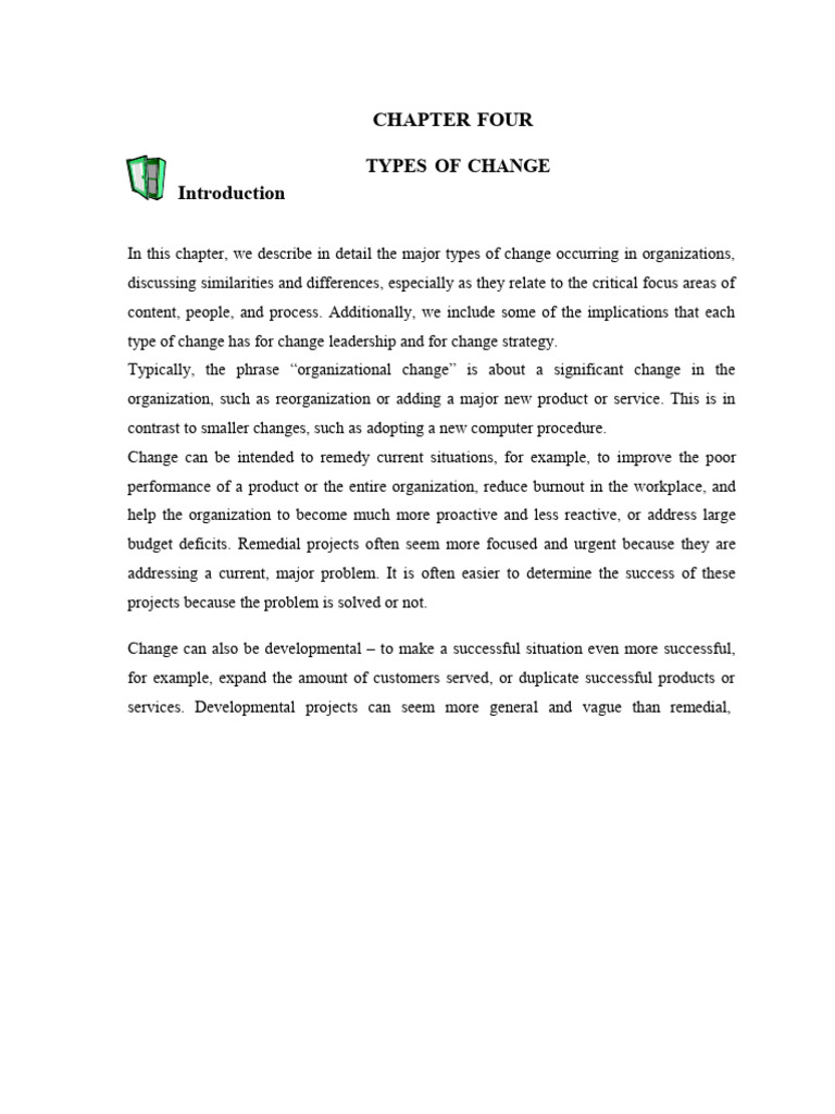 Types of Organizational Change Explained | PDF | Leadership | Change ...