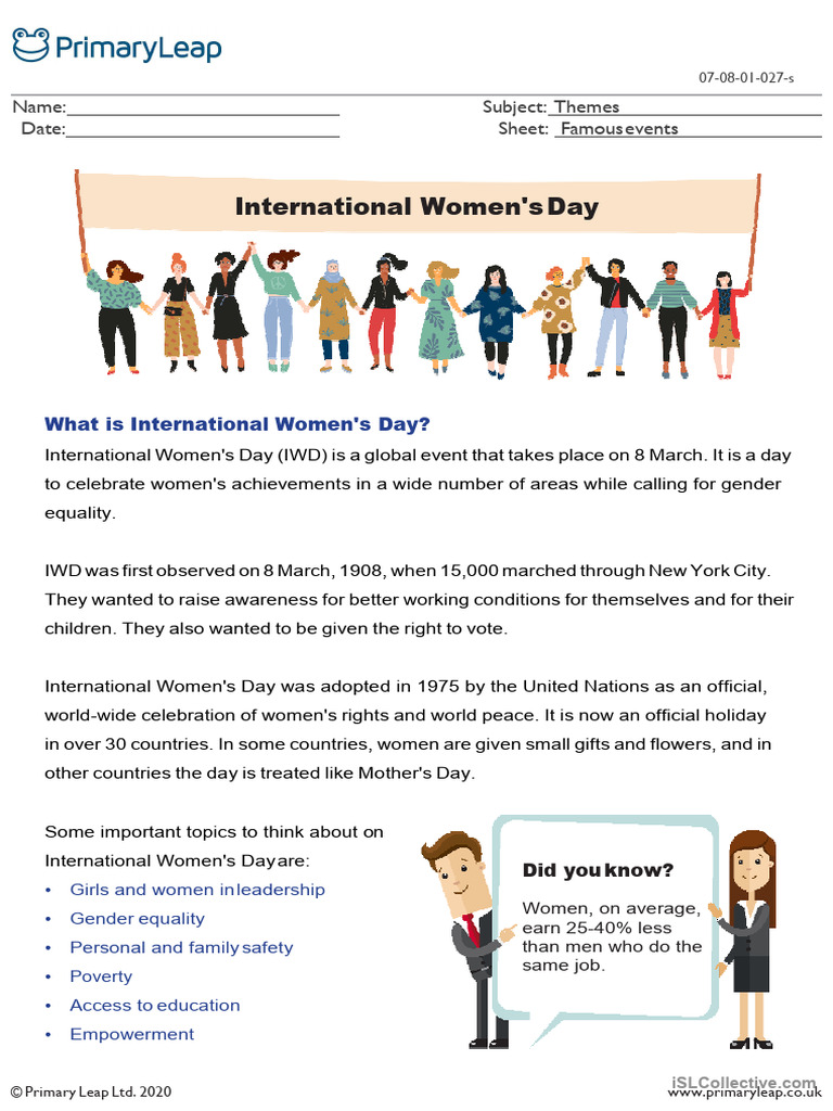 International Women's Day Fact Sheet | PDF