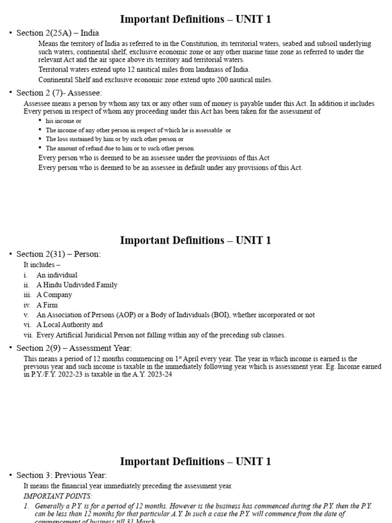 Unit 1 - Basic Concepts | PDF | Taxes | Income