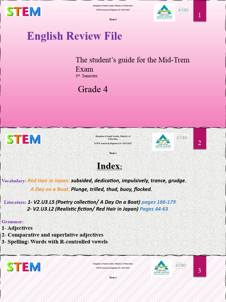 3rd term Review Sheet g5 | PDF | Poetry | Linguistics