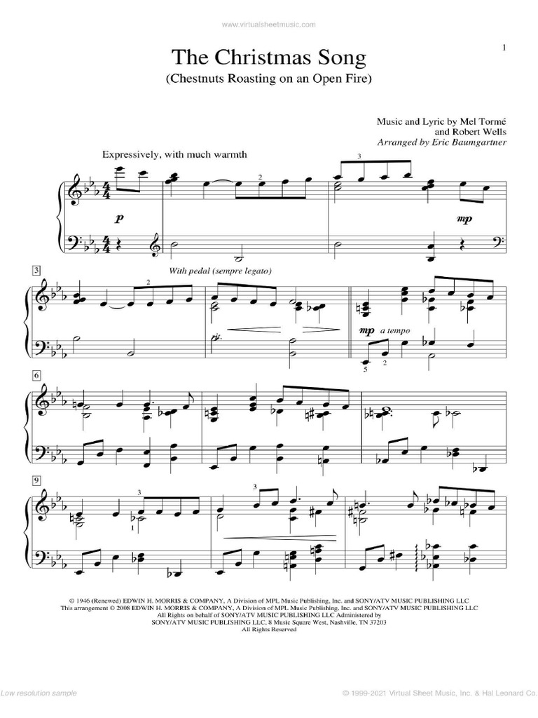 The Christmas Song Sheet Music Piano | PDF