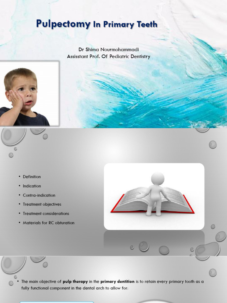 Pulpectomy in Primary Teeth | PDF | Dental Anatomy | Medical Specialties