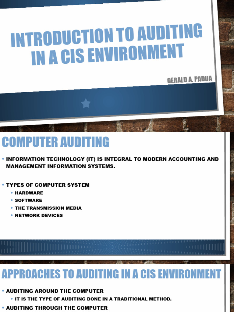 Introduction To Auditing in A Cis Environment | PDF | Information Technology Management ...