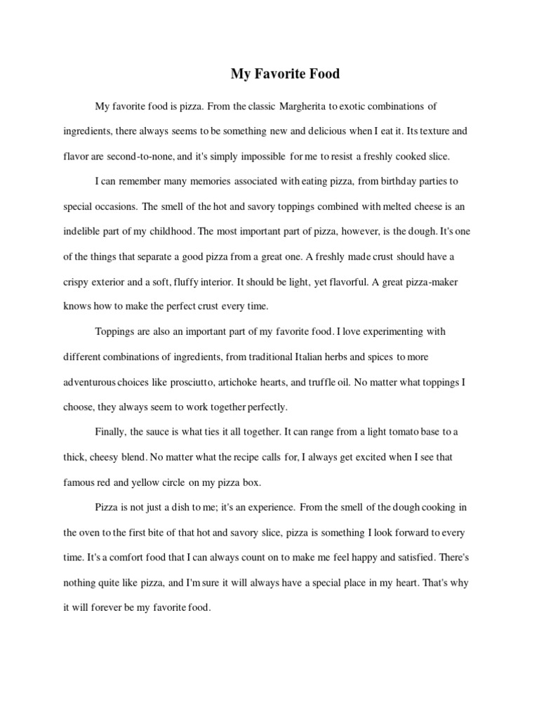 My Favorite Food: The Joy of Pizza | PDF