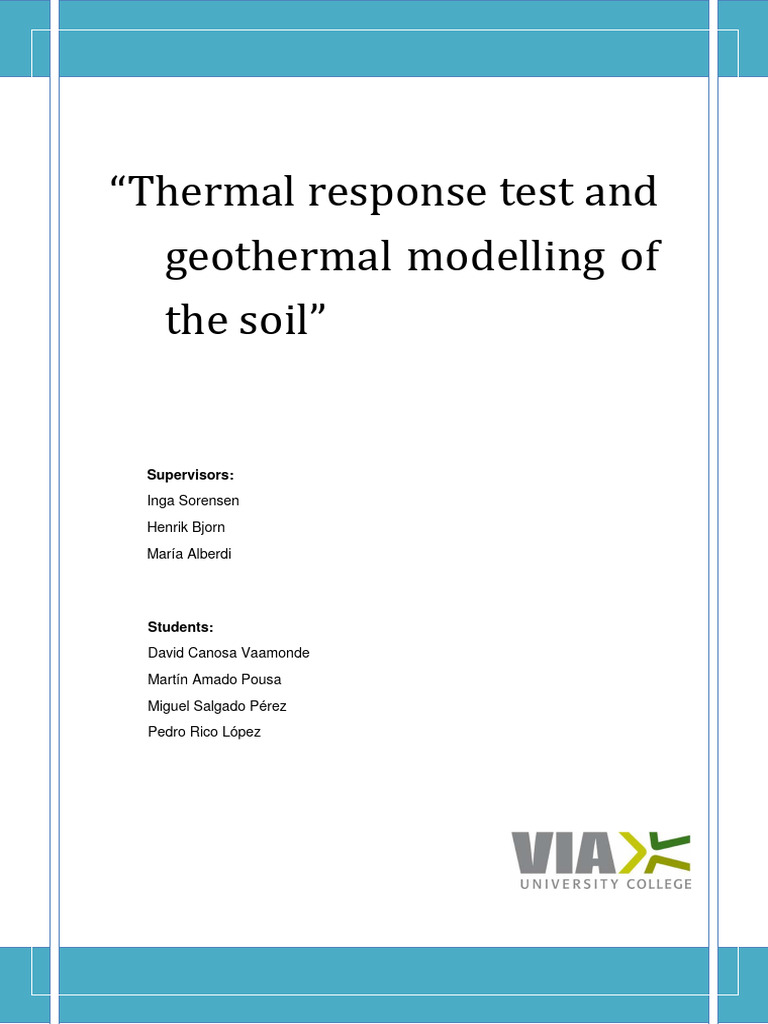 0 Thermal Response Test and Geothermal M | PDF | Heat Pump | Heat Transfer