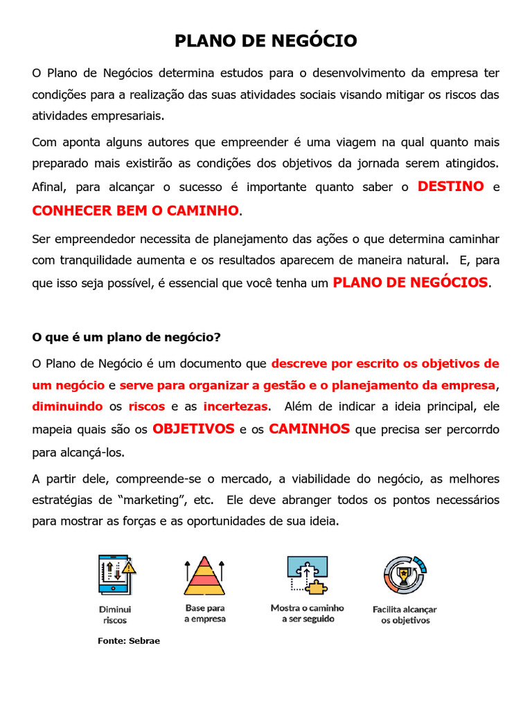 Plano de Negócio | PDF | Plano de negócios | Marketing