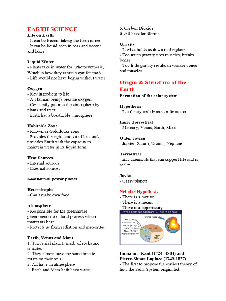 EARTH SCIENCE Reviewer 1st Monthly | PDF | Earth | Atmosphere
