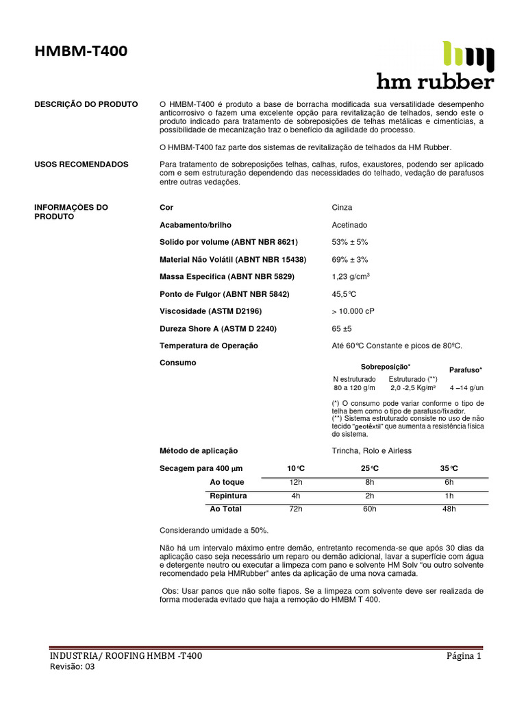 BT HMBM-T400.Rev.03 | Download grátis PDF | Tinta | Química