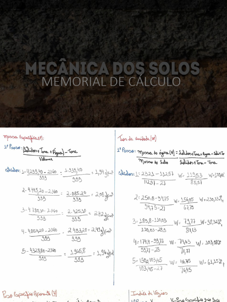 02 ACQA Mec Nica de Solos | PDF | Umidade | Geociências