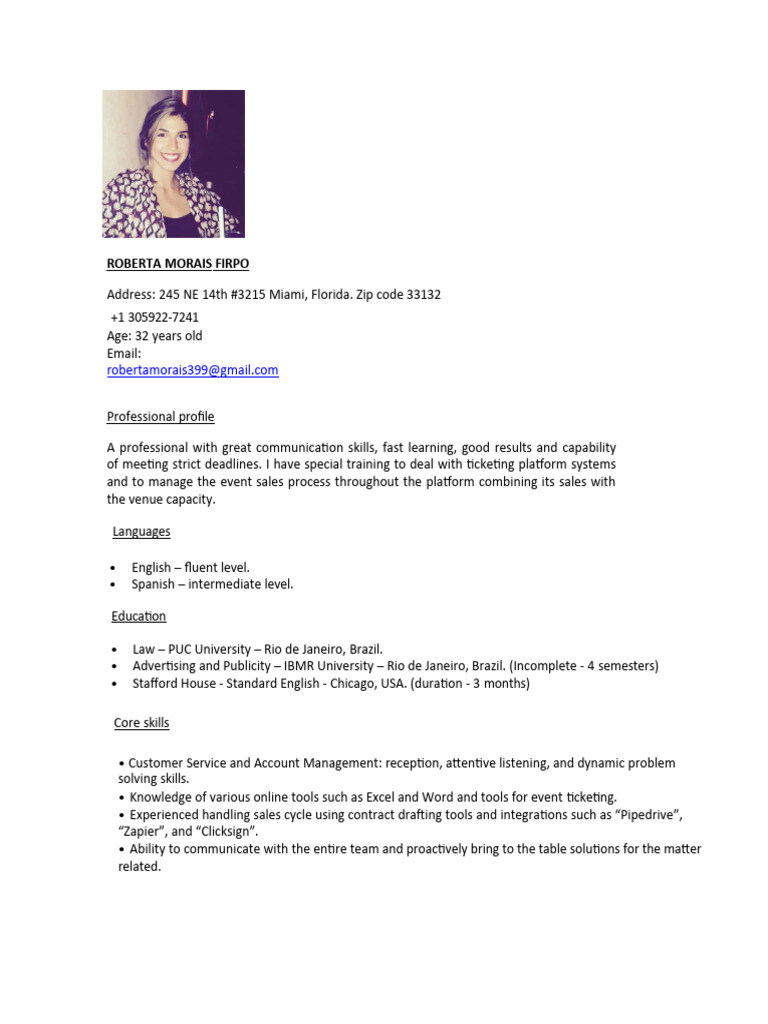 Resume Roberta | PDF