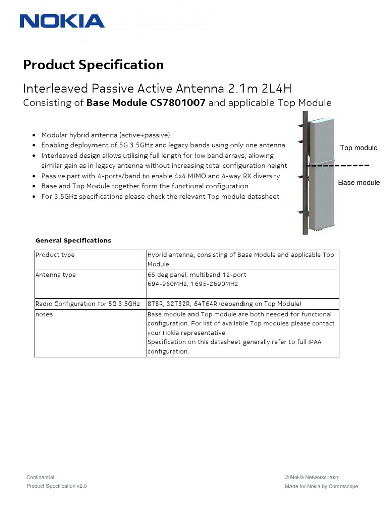 IPAA 2.1m 2L4H (Base Module CS7801007) Datasheet 2.0 | PDF | Antenna ...
