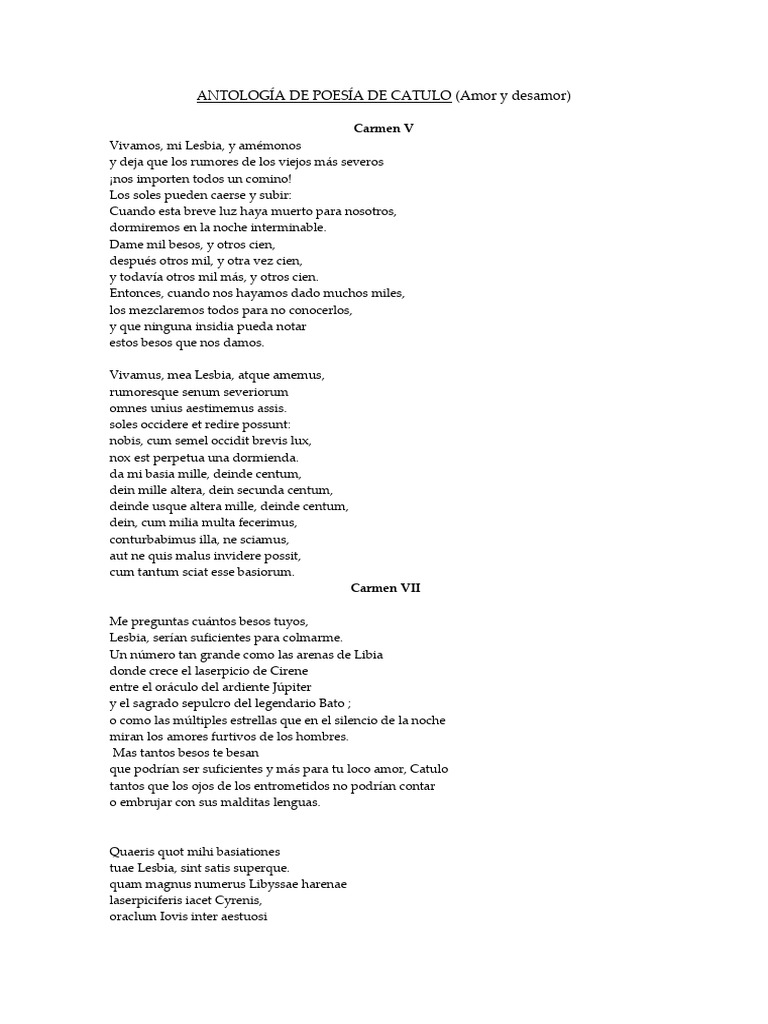 2.Antología amor Catulo | PDF | Poesía | Antiguedad clasica