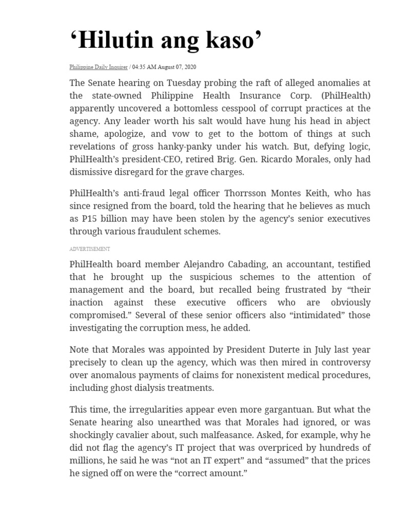 Hilutin Ang Kaso | PDF | Government
