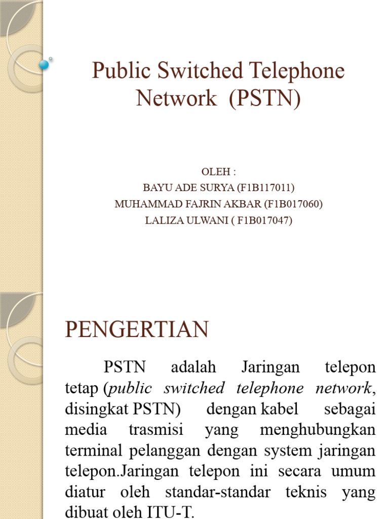 PSTN Dasar Telekomunikasi | PDF