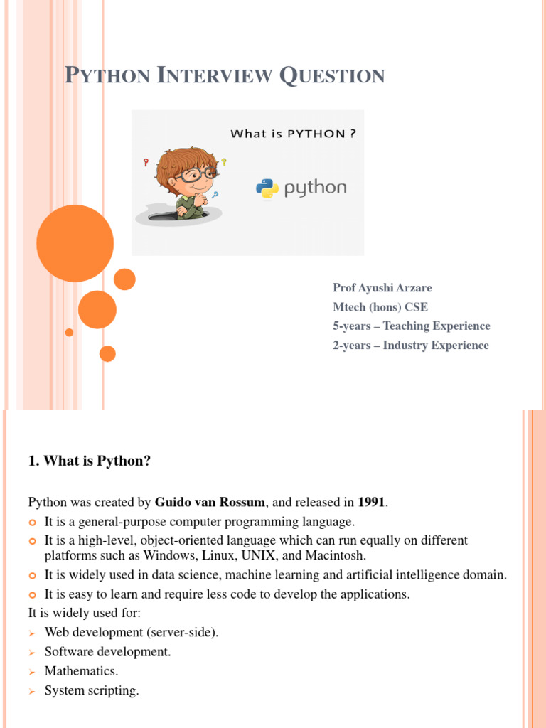 Python Interview Pdf Python Programming Language Parameter Computer Programming
