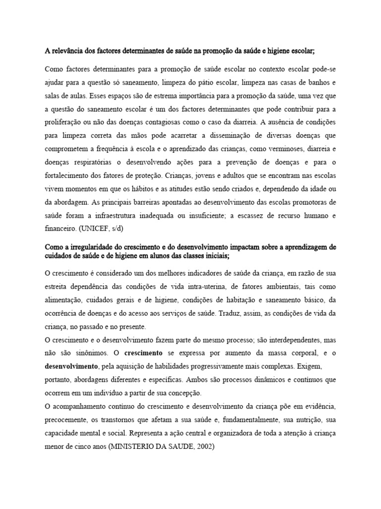 A Relevância Dos Factores Determinantes de Saúde Na Promoção Da Saúde e ... A Relevância Dos Factores Determinantes de Saúde Na Promoção Da Saúde e ...