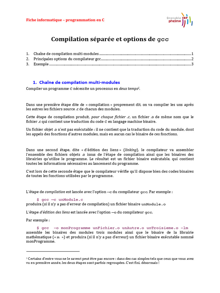 compilation_gcc | PDF | Compilateur | Code source