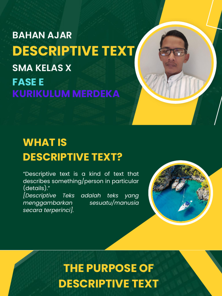 1664 Bahan Ajar Descriptive Text | PDF | Language Mechanics | Syntax